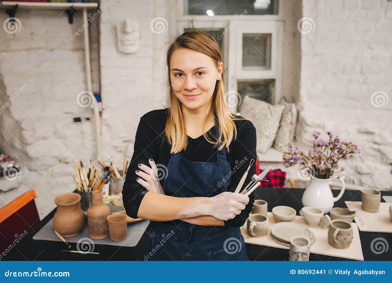 Pottery Master in the Potter Class Stock Image - Image of handicraft ...