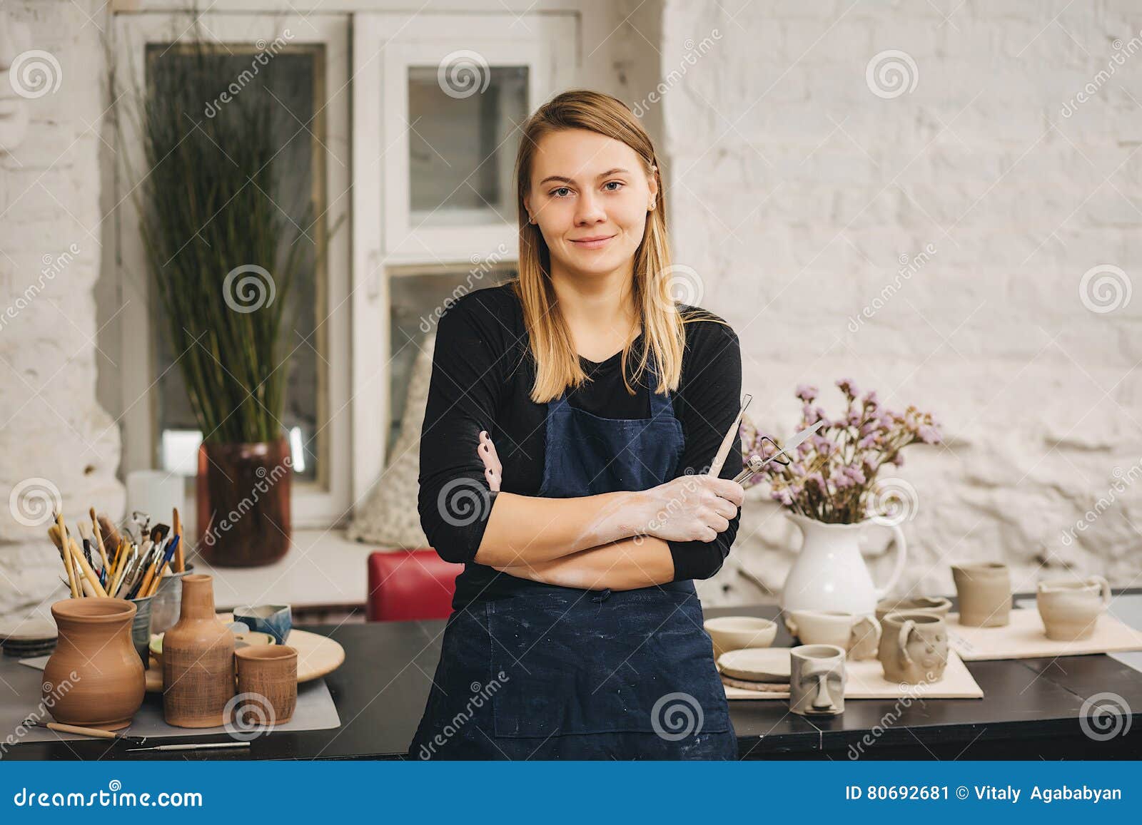 Pottery Master in the Potter Class Stock Image - Image of brown ...