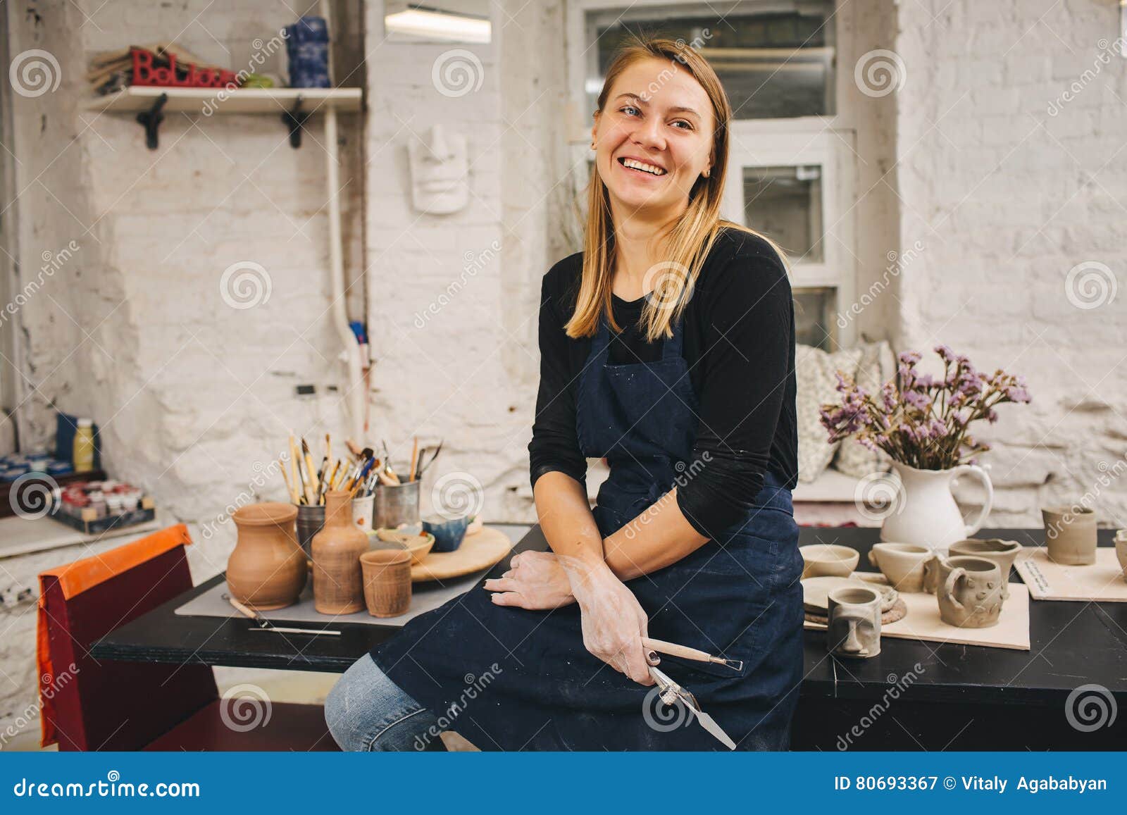 Pottery Master in the Potter Class Stock Image - Image of manufacture ...