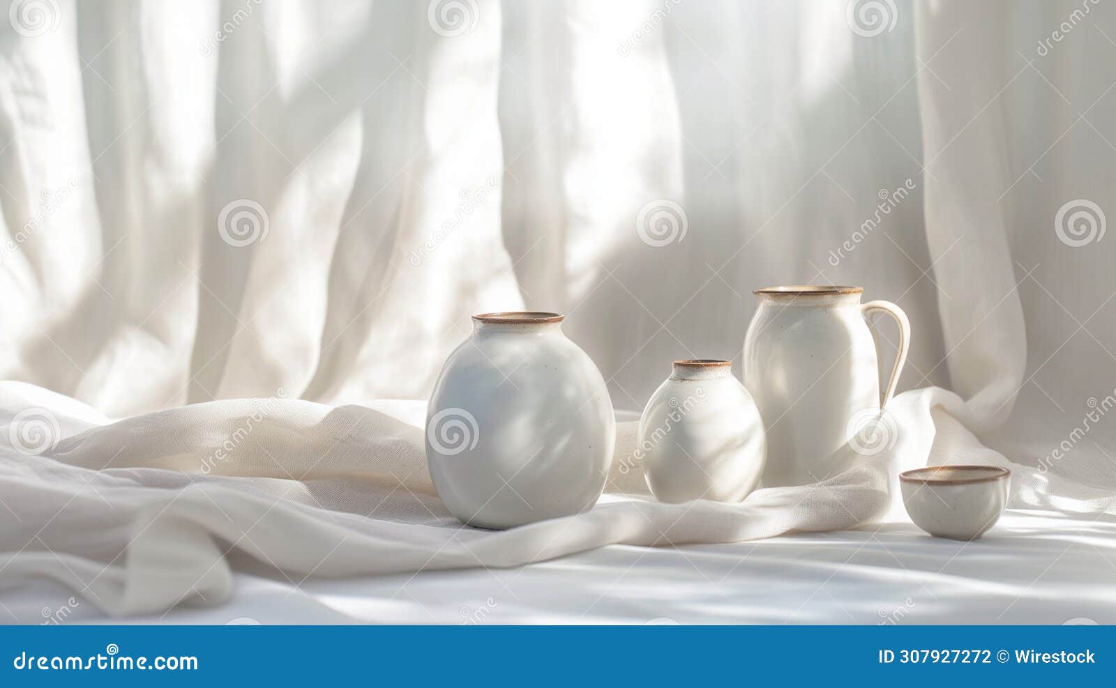 Pottery Photography - White and Beige Colors - AI Generated Digital Art ...
