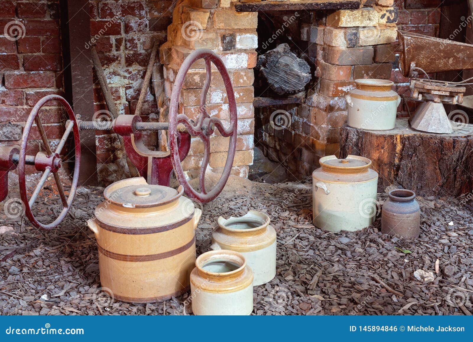 Pottery Pieces beside Old Kiln Stock Photo - Image of australian ...