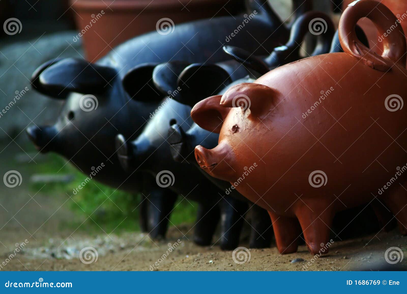 Pottery pigs stock image. Image of hands, tradition, artisan - 1686769