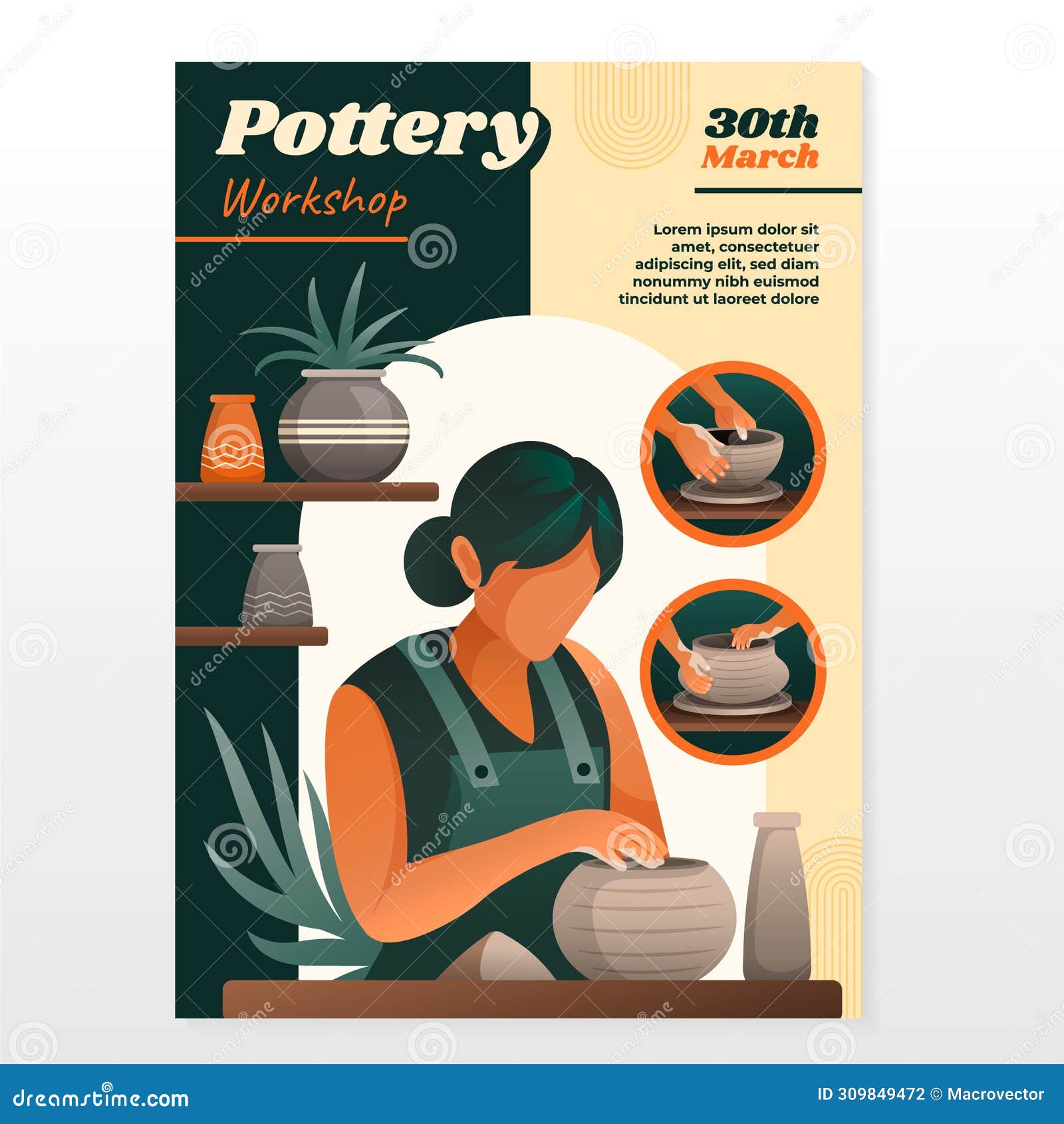 Pottery Poster in Gradient Style Stock Illustration - Illustration of ...