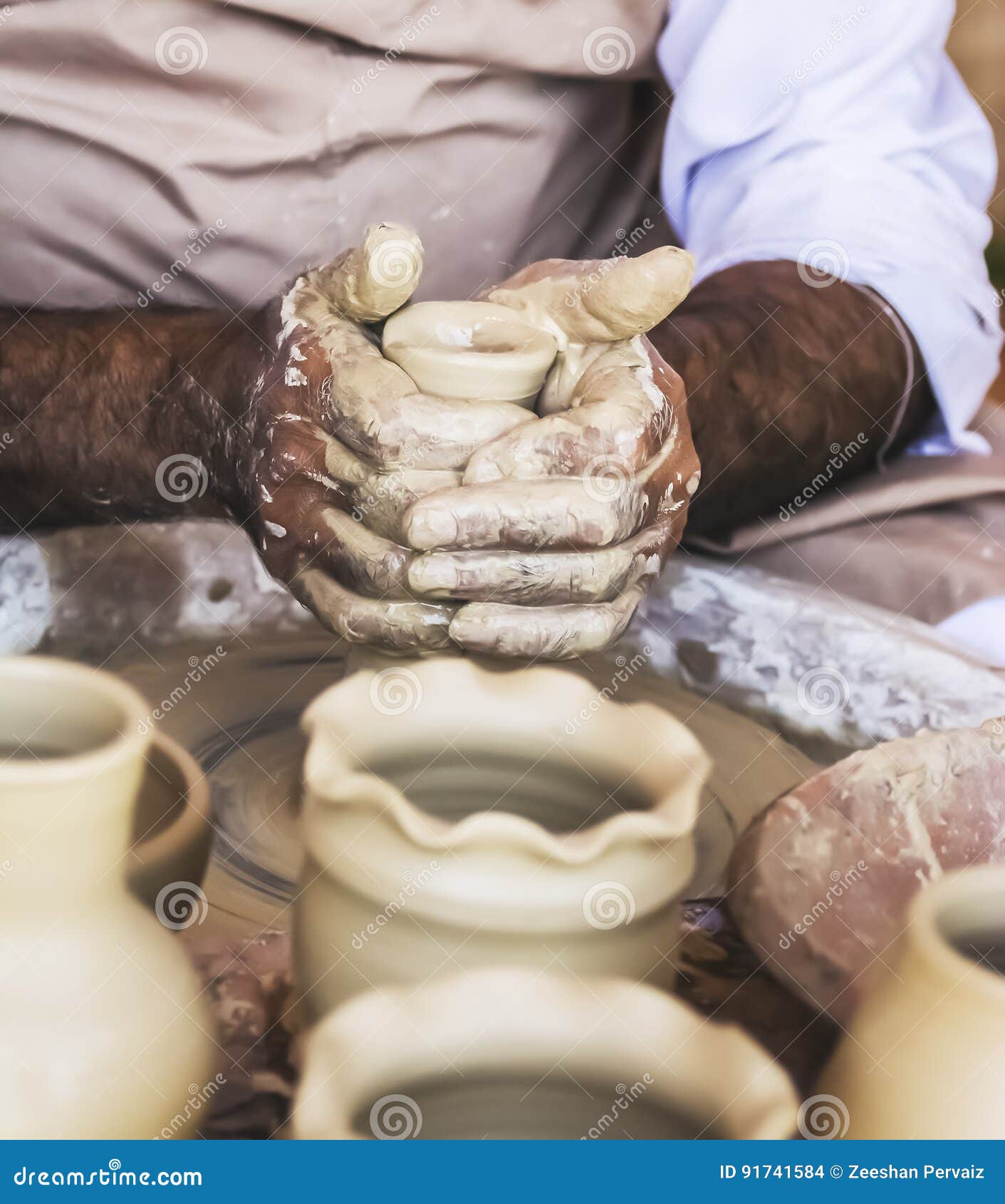 Pottery stock photo. Image of molding, color, handmade - 91741584
