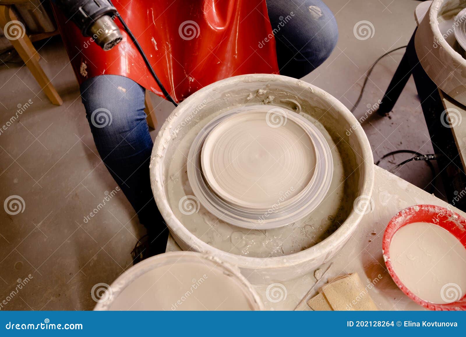 Pottery and Pottery Making Tools. Top Horizontal View Copyspace Stock ...