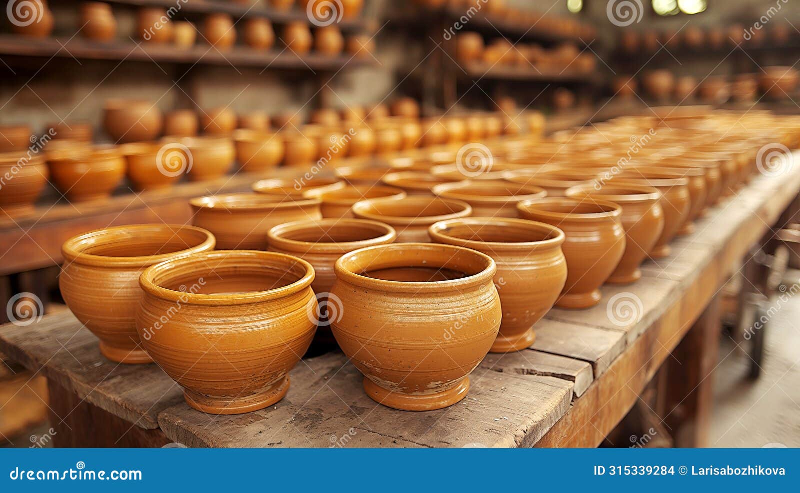 Pottery Production Set. Potter Characters Shaping Clay Using Pottery ...
