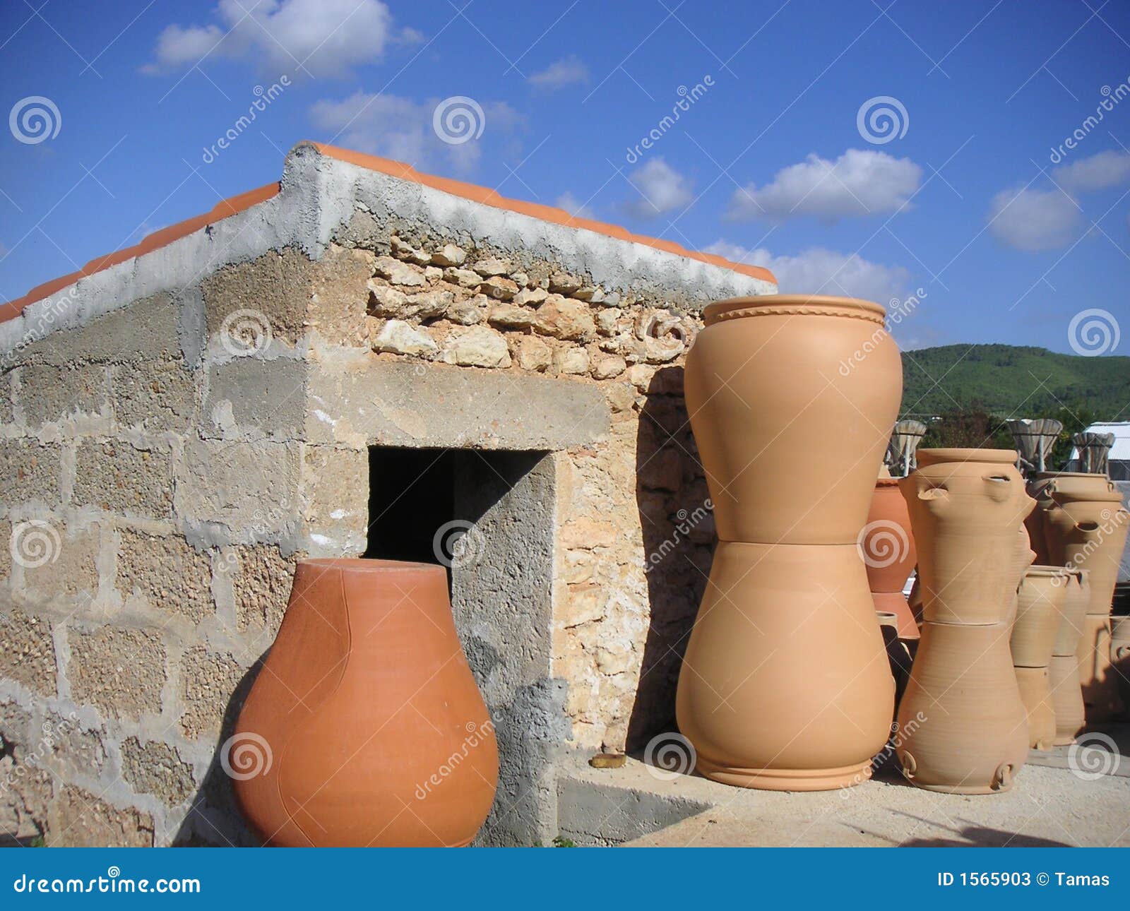 Pottery scene stock image. Image of containers, cotta - 1565903