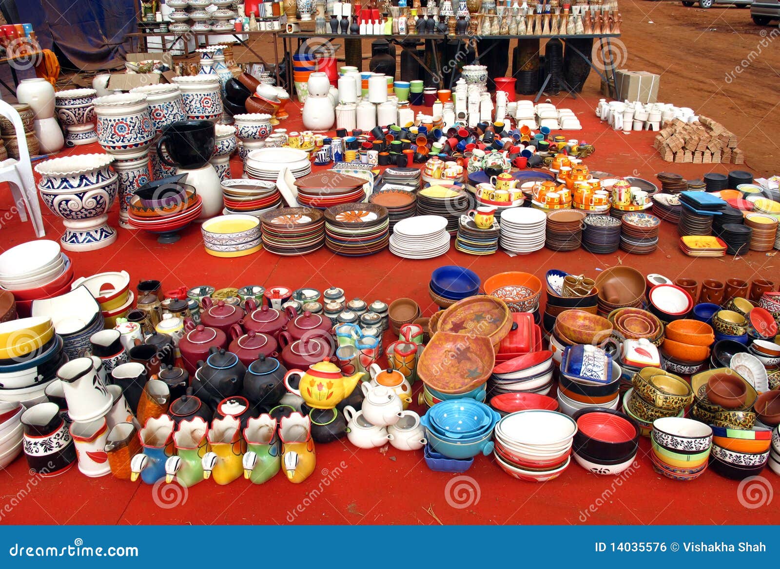 Pottery shop stock photo. Image of clay, display, variety - 14035576