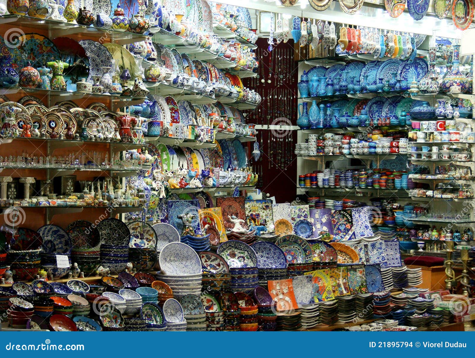 Pottery Shop in Istanbul Grand Bazaar Stock Photo - Image of attraction ...