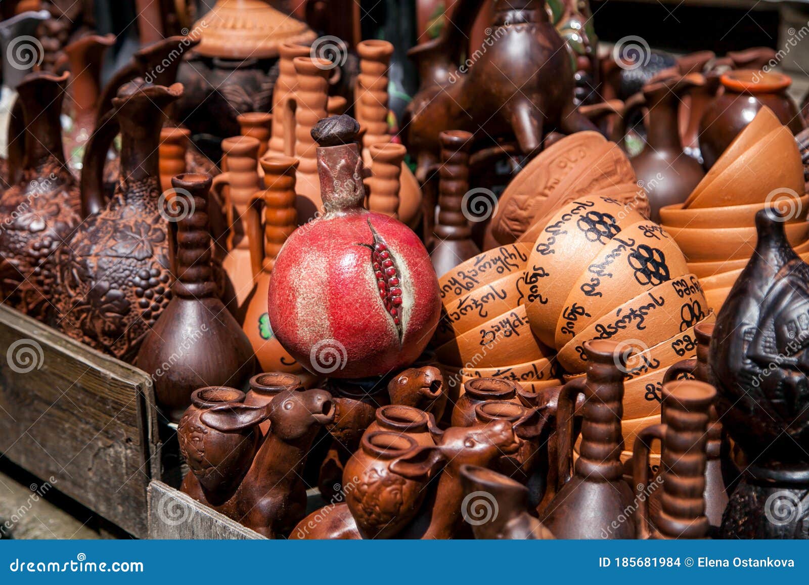 Pottery in the store stock photo. Image of ancient, home - 185681984