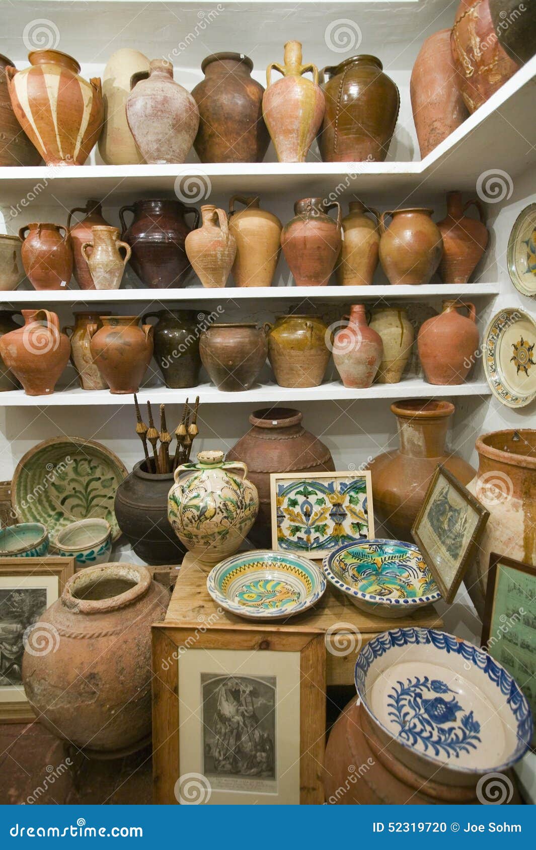 Pottery Store Shows Stacks of Old Pots in Old Part of Centro, Sevilla ...
