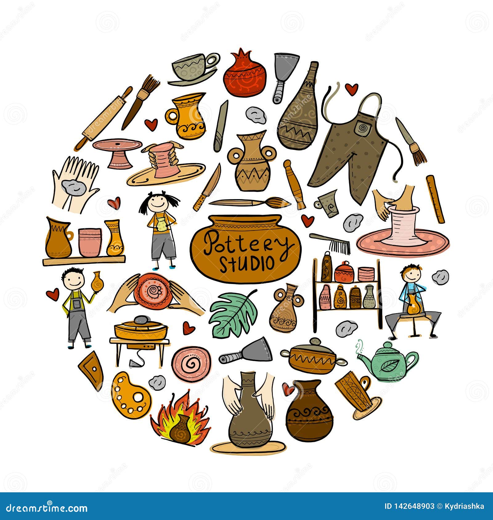 Pottery Studio, Background for Your Design Stock Vector - Illustration ...