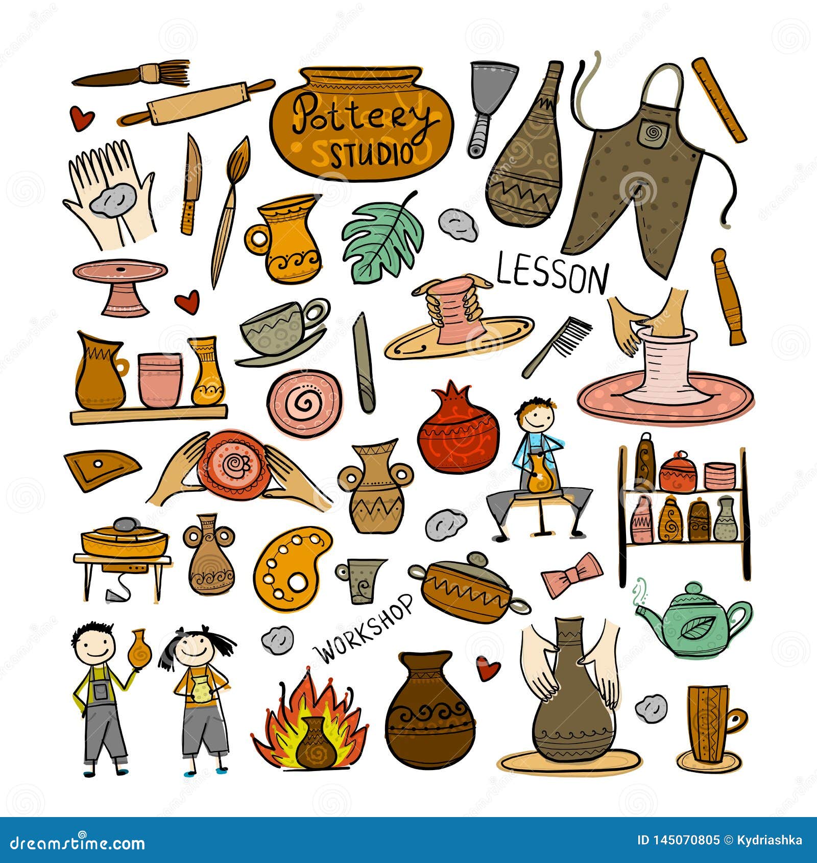 Pottery Studio, Background for Your Design Stock Vector - Illustration ...