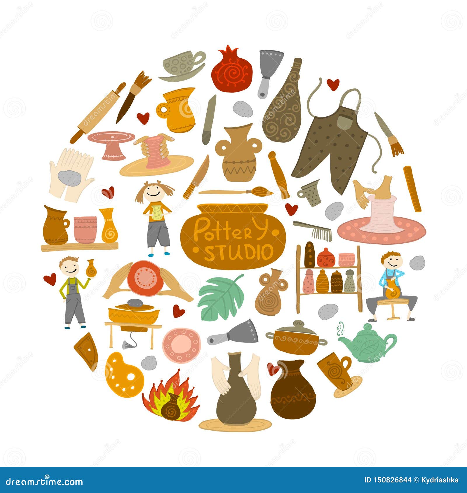 Pottery Studio, Background for Your Design Stock Vector - Illustration ...