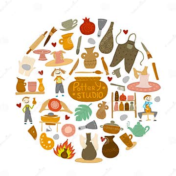 Pottery Studio, Background for Your Design Stock Vector - Illustration ...