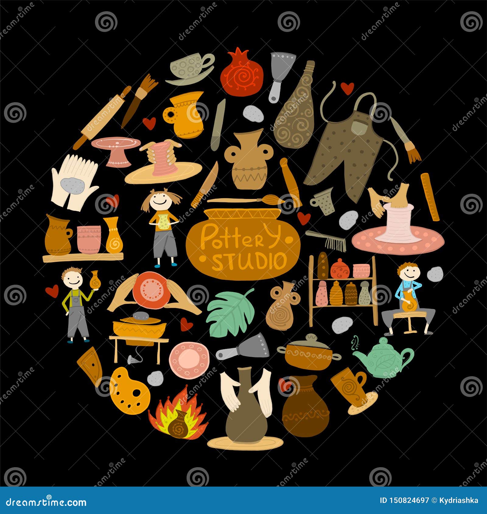 Pottery Studio, Background for Your Design Stock Vector - Illustration ...