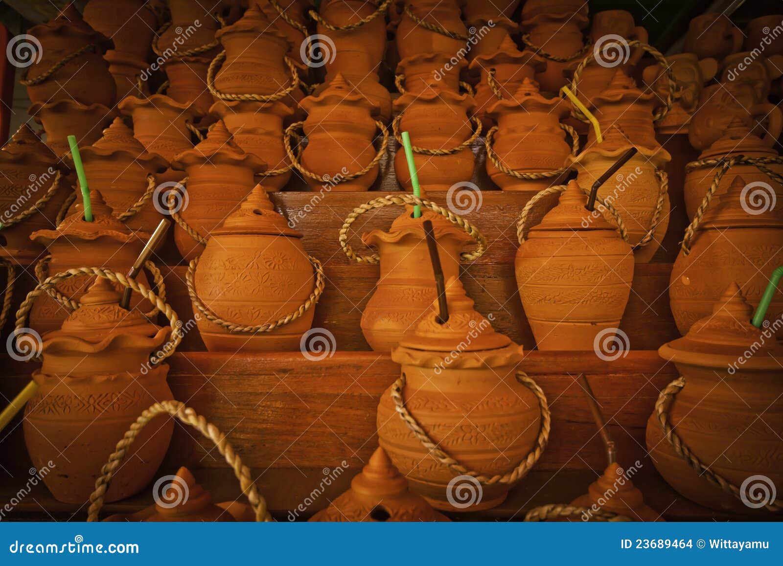 The pottery of Thailand stock photo. Image of orange - 23689464