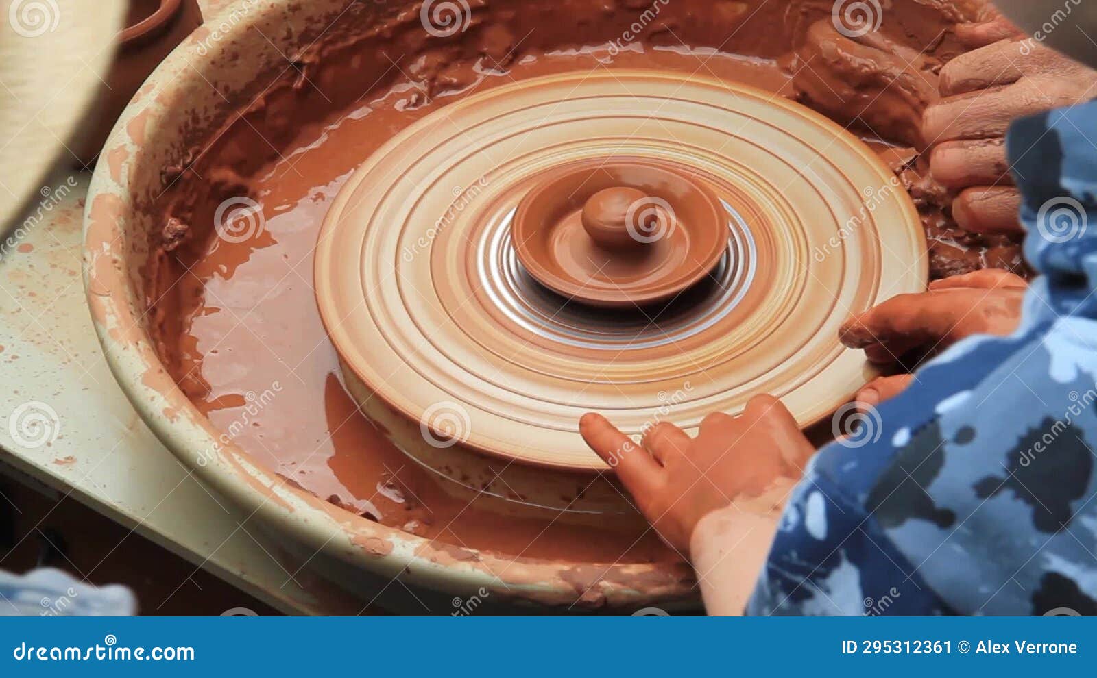 Pottery Training. Making a Clay Pot on a Potter S Wheel. Manufacturing ...