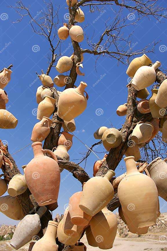 Pottery Tree stock image. Image of flower, blue, idea - 10122303