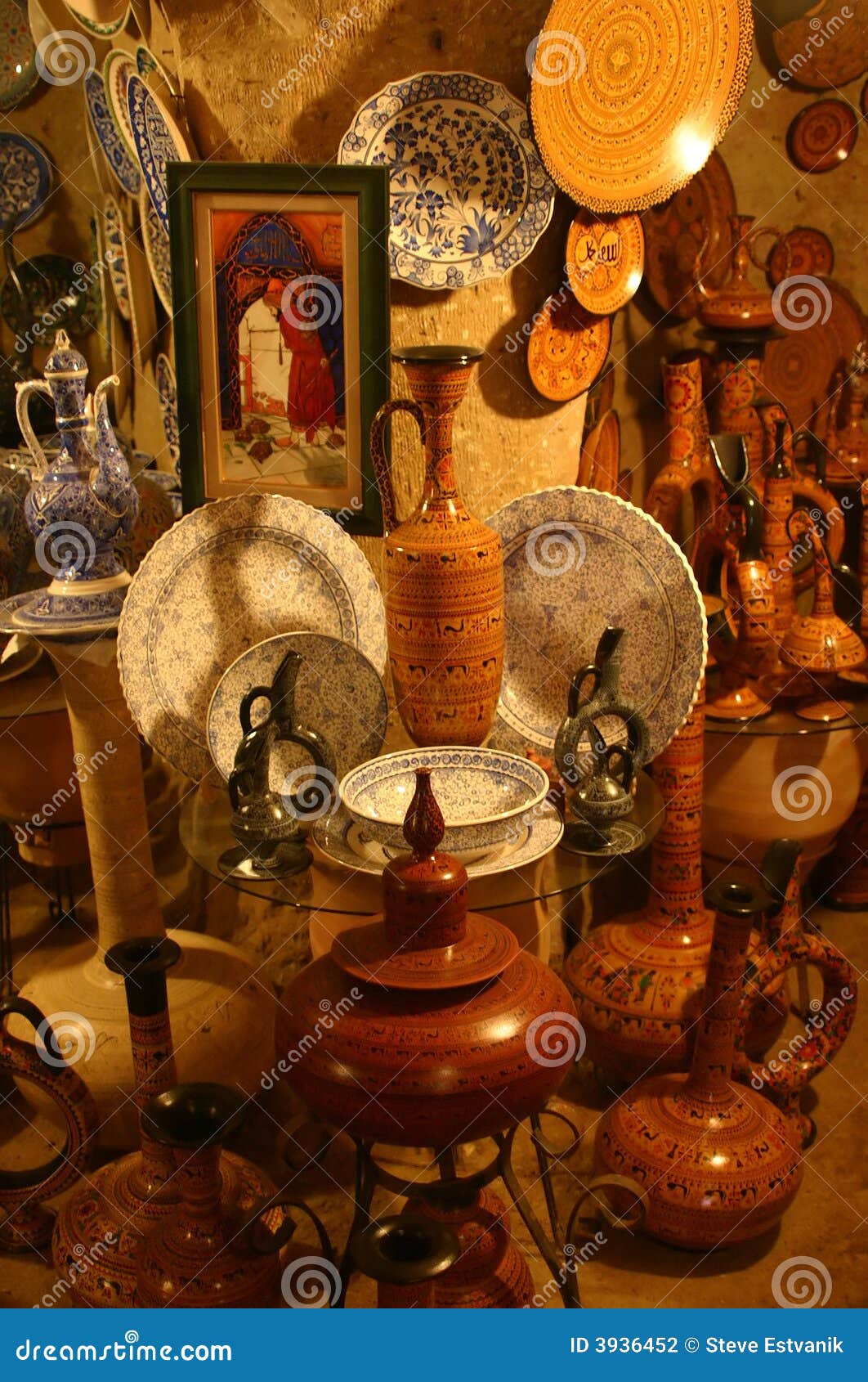 Pottery in Underground Factory Cave Stock Photo - Image of jugs, plate ...
