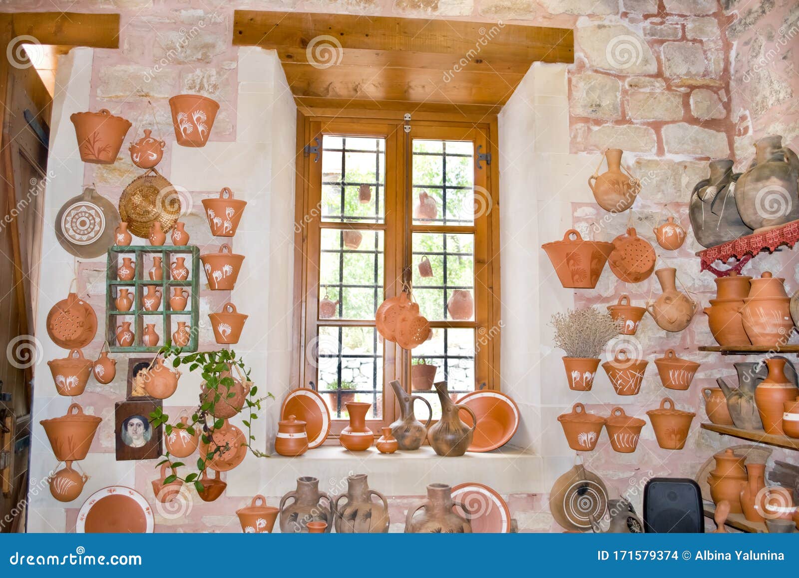 Pottery in Village Margarites. Crete Stock Photo - Image of tourism ...