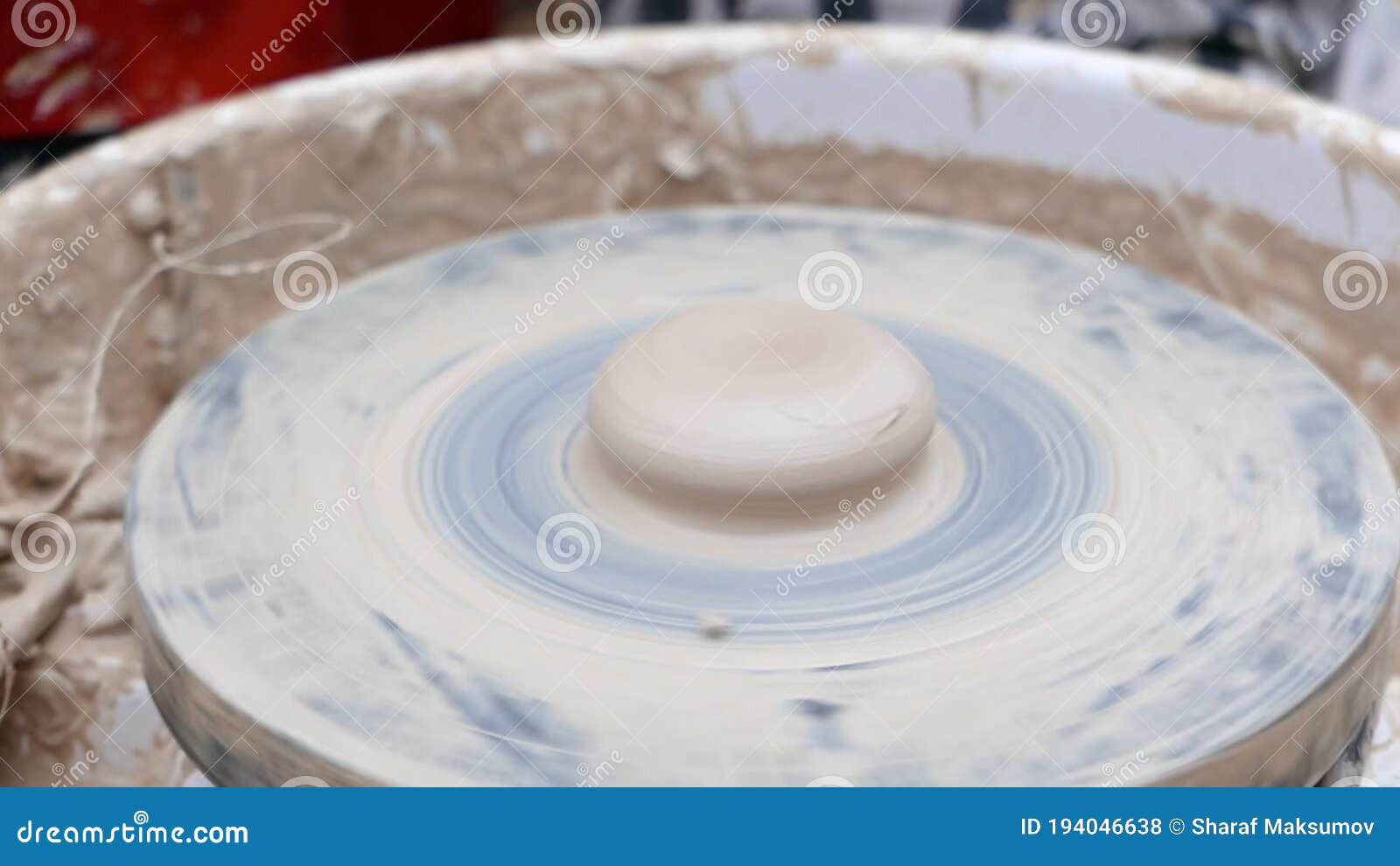 Pottery Wheel Rotating with a Piece of a Clay. Stock Footage - Video of ...