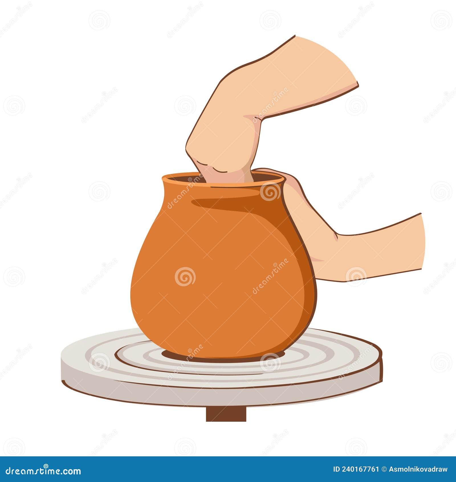 Pot Of Clay On Potters Wheel Engraving Vector | CartoonDealer.com ...