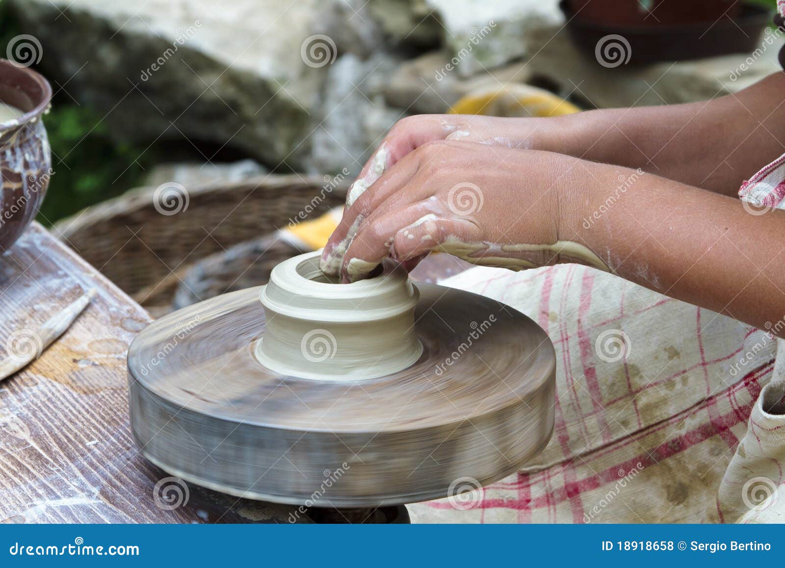 Pottery work stock photo. Image of kick, wheel, works - 18918658