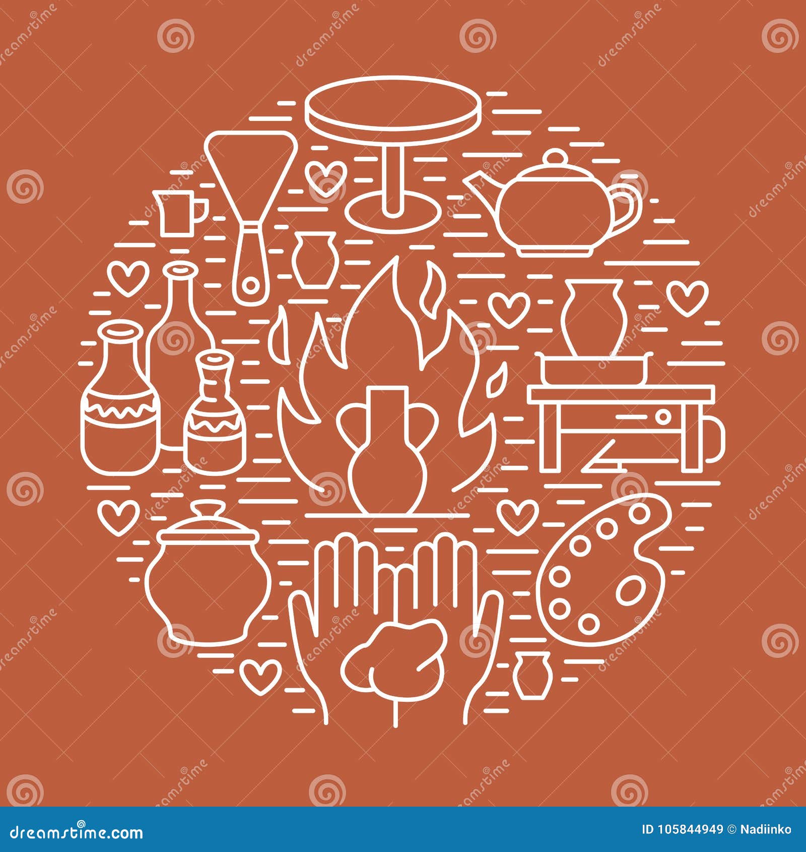 Pottery Workshop, Ceramics Classes Banner Illustration. Stock Vector ...