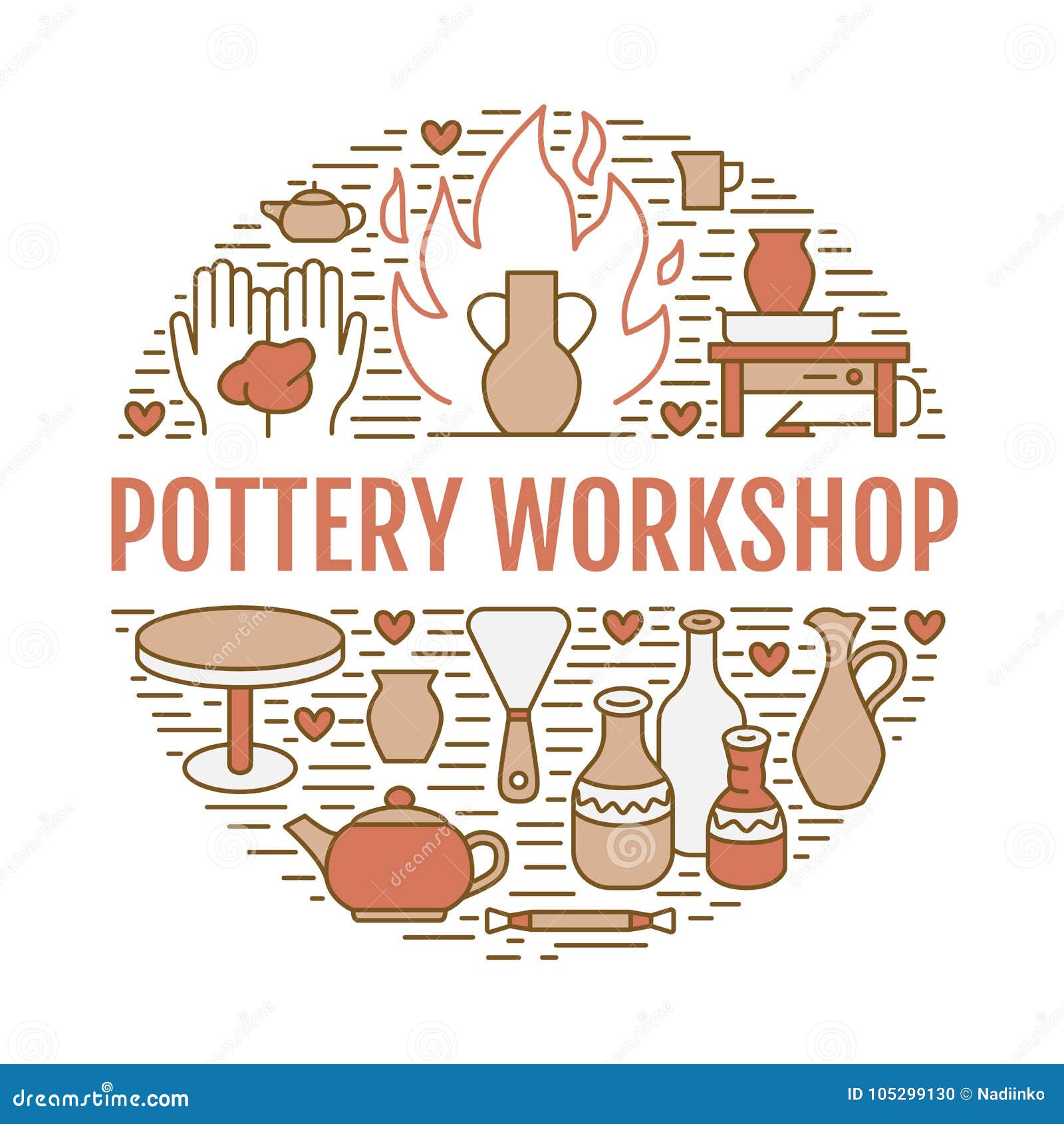 Pottery Workshop, Ceramics Classes Banner Illustration. Vector Line ... Pottery Workshop, Ceramics Classes Banner Illustration. Vector Line ...