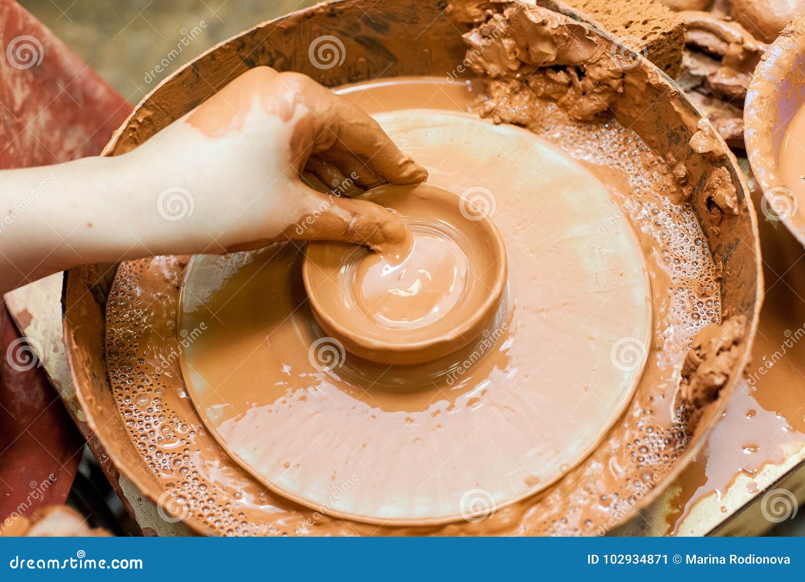 The Hands of Children Learning Pottery Stock Image - Image of ceramic ...