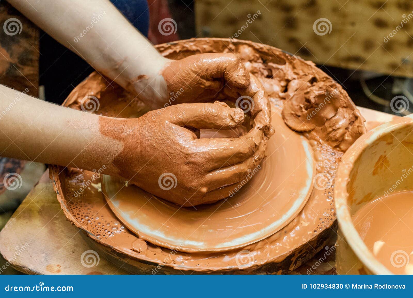 The Hands of Children Learning Pottery Stock Photo - Image of artisan ...