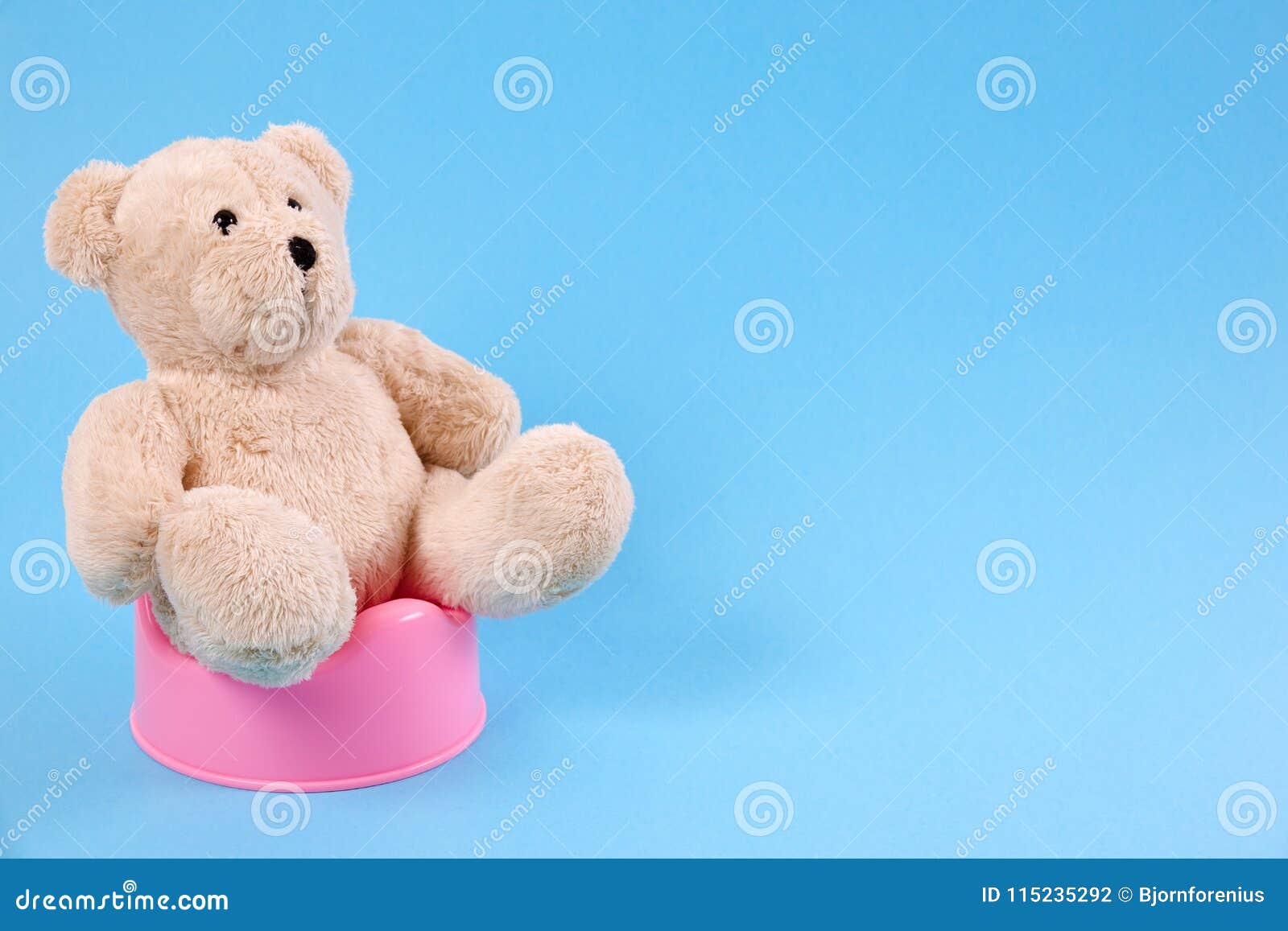 Potty Training. a Teddy Bear Sitting on a Pot Stock Photo - Image of ...