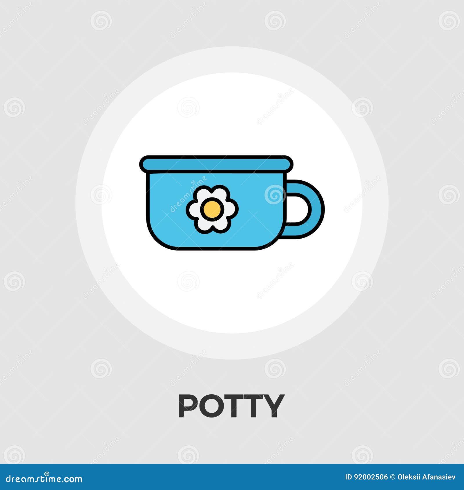 Potty vector flat icon stock vector. Illustration of household - 92002506