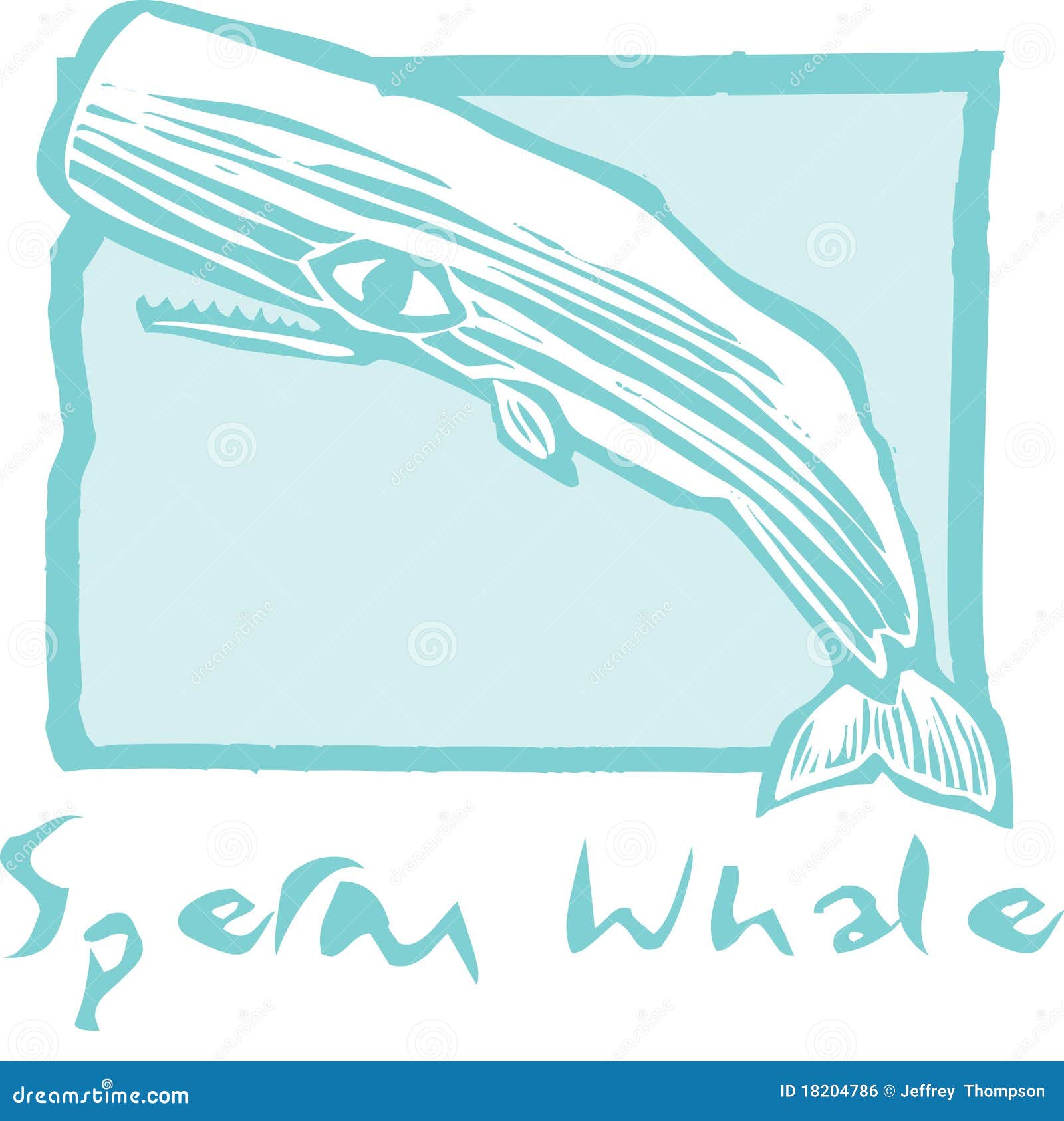 Potvis in Blauw vector illustratie. Illustration of sperma - 18204786