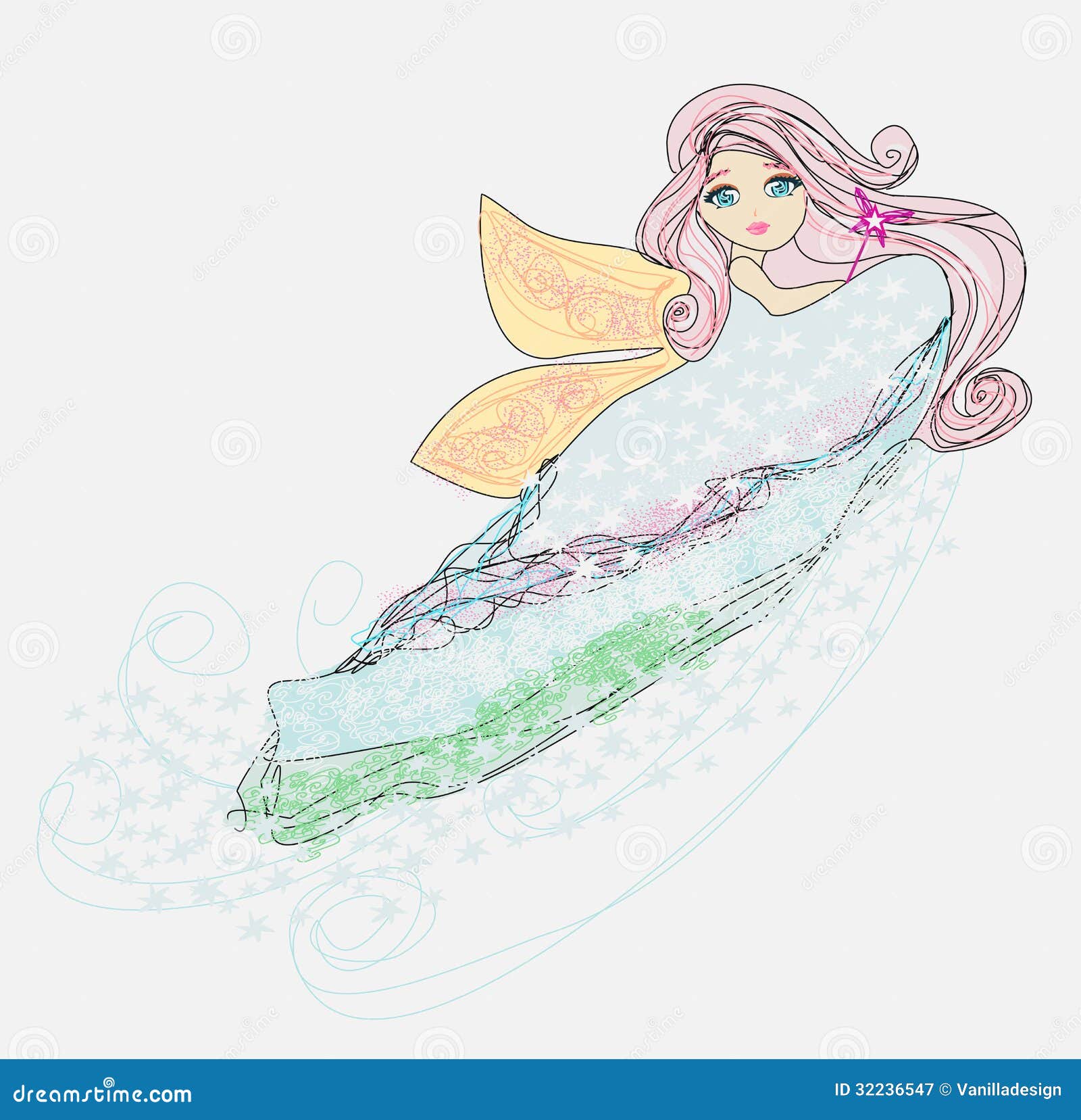 Pouca fada do amor ilustração stock. Ilustração de filial - 32236547