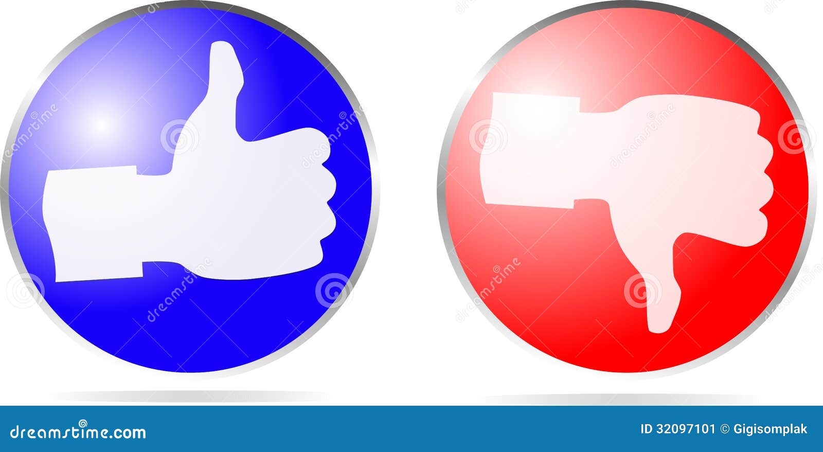 Pouce D'icône Haut Et Pouce Vers Le Bas Illustration de Vecteur ...