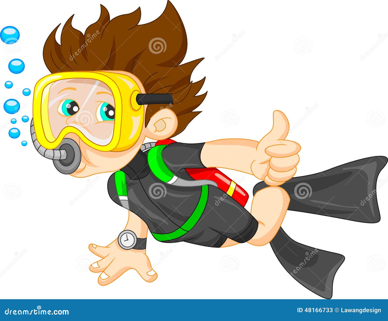 Pouce De Garçon De Plongeur Illustration de Vecteur - Illustration du ...