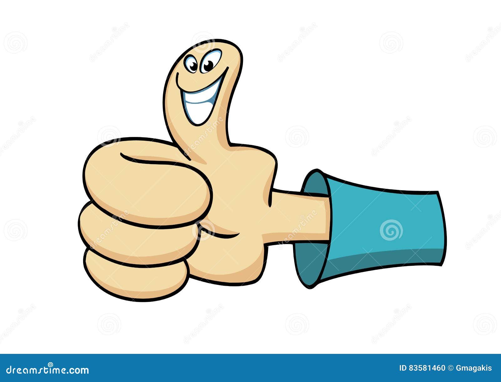 Pouce heureux illustration stock. Illustration du geste - 83581460