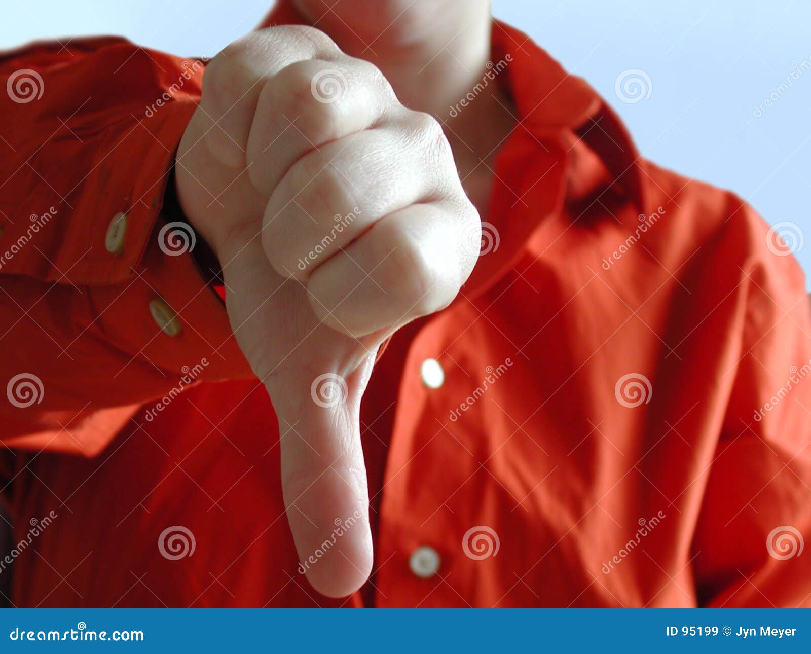 Pouce vers le bas image stock. Image of boutons, femelle - 95199