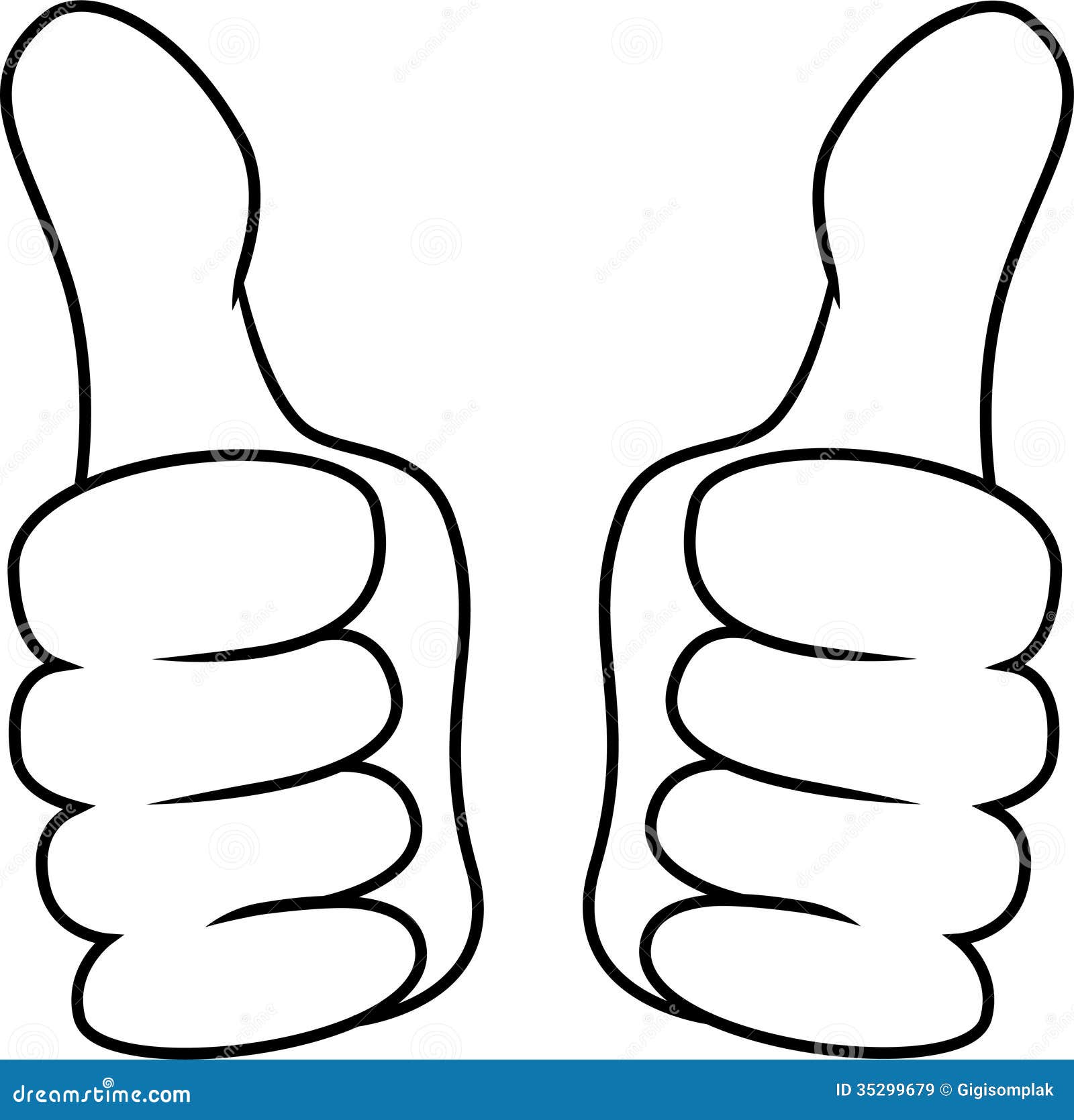 Pouce Vers Le Haut De Gauche Et De Main Droite Illustration de Vecteur ...