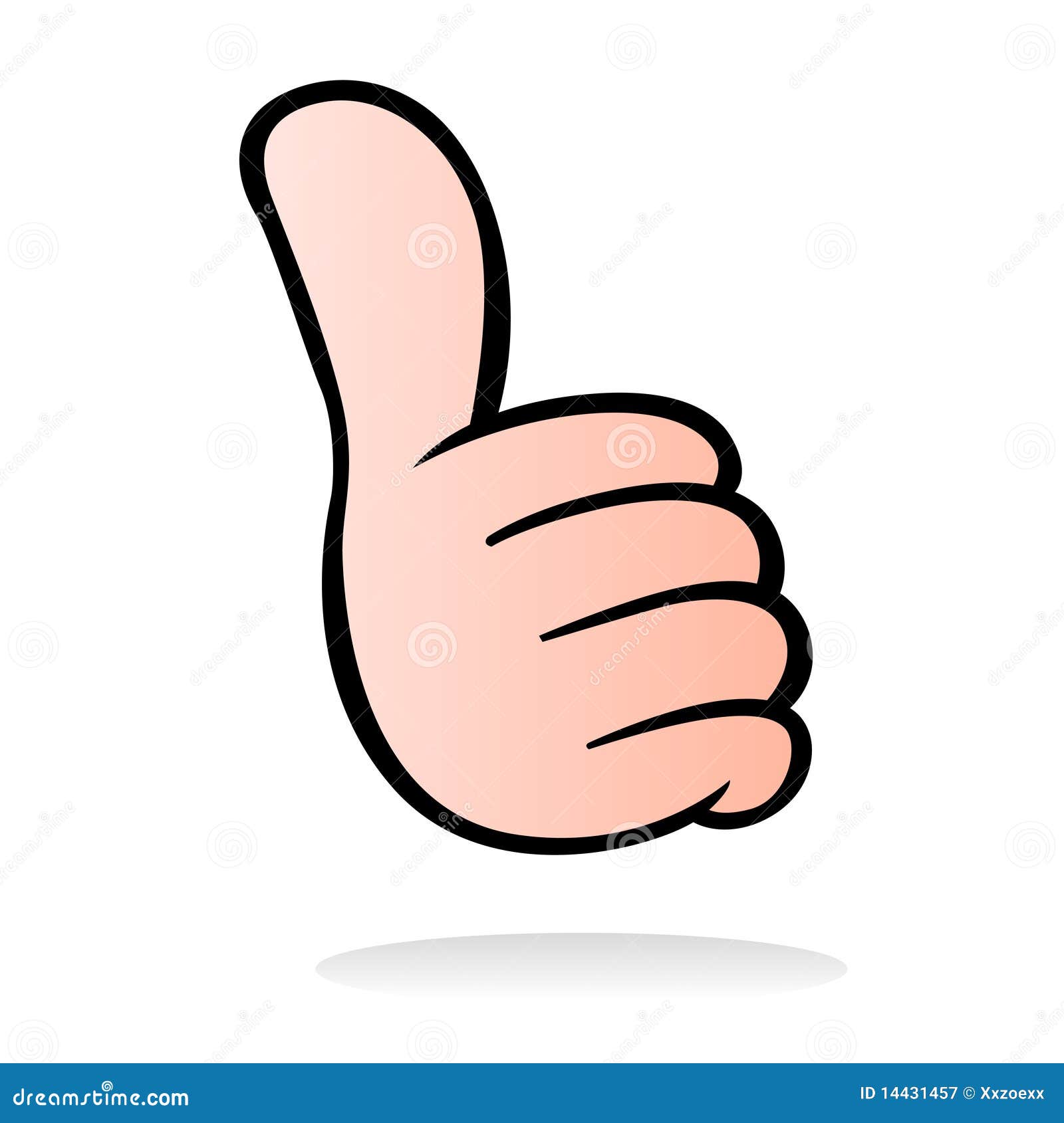 Pouce Vers Le Haut De Type De Dessin Animé Photographie stock libre de ...