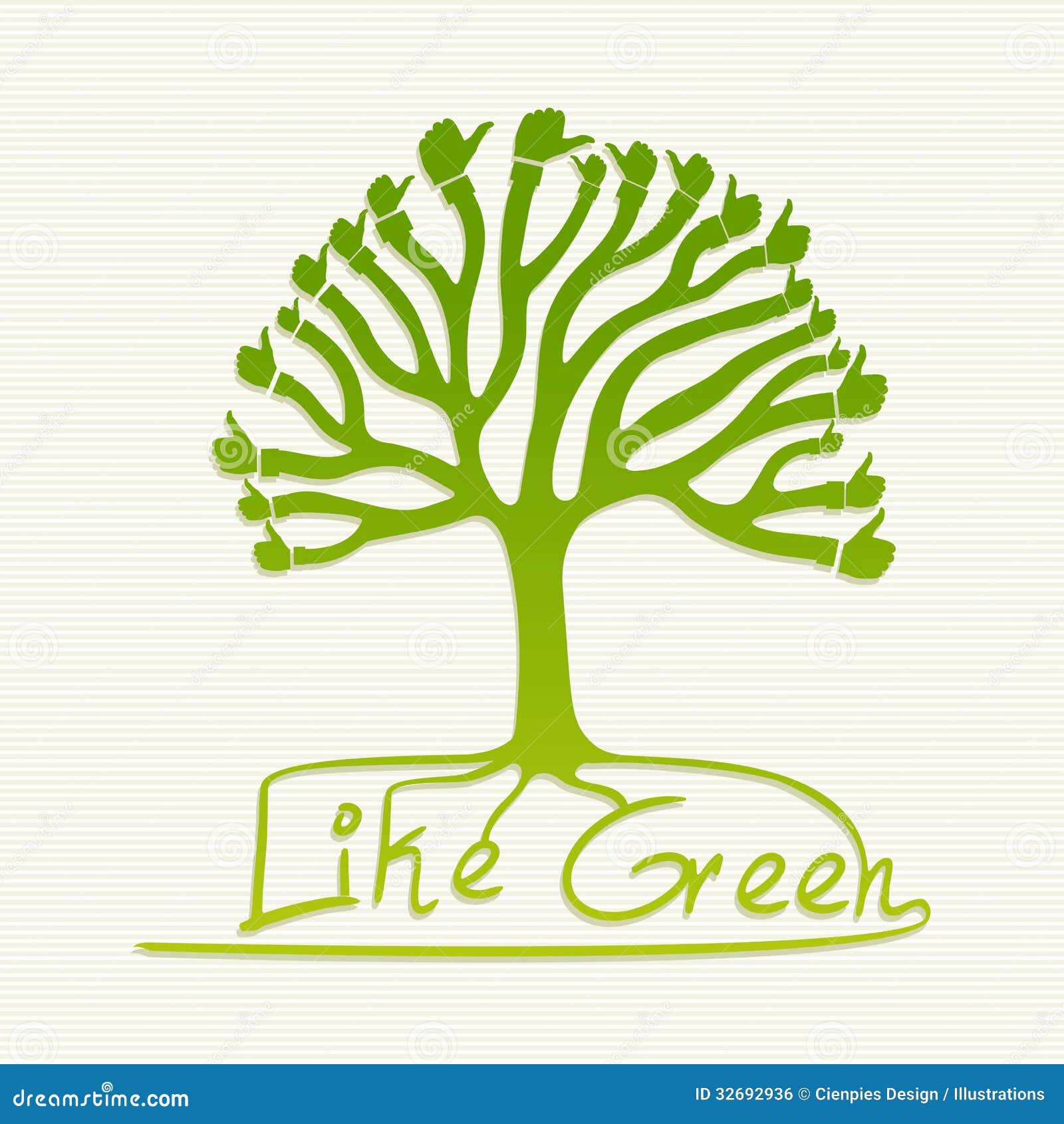 Pouce Vert Vers Le Haut D'illustration D'arbre Illustration de Vecteur ...