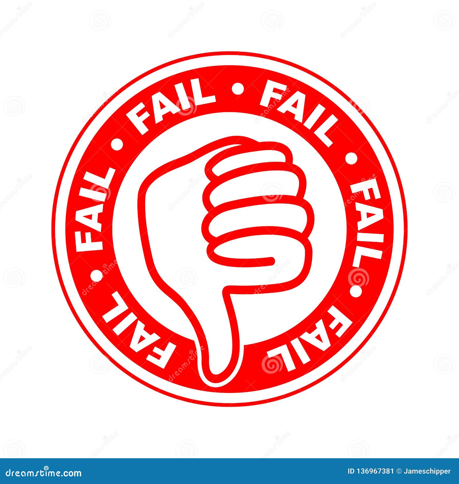 Pouces D'échouer En Bas De Timbre Illustration de Vecteur ...