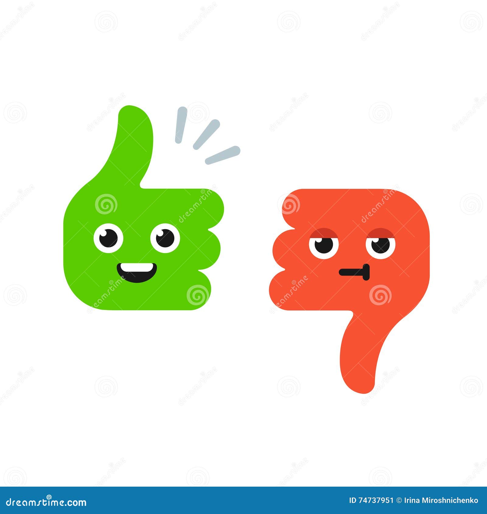 Pouces De Bande Dessinée Et Pouces Vers Le Bas Illustration de Vecteur ...