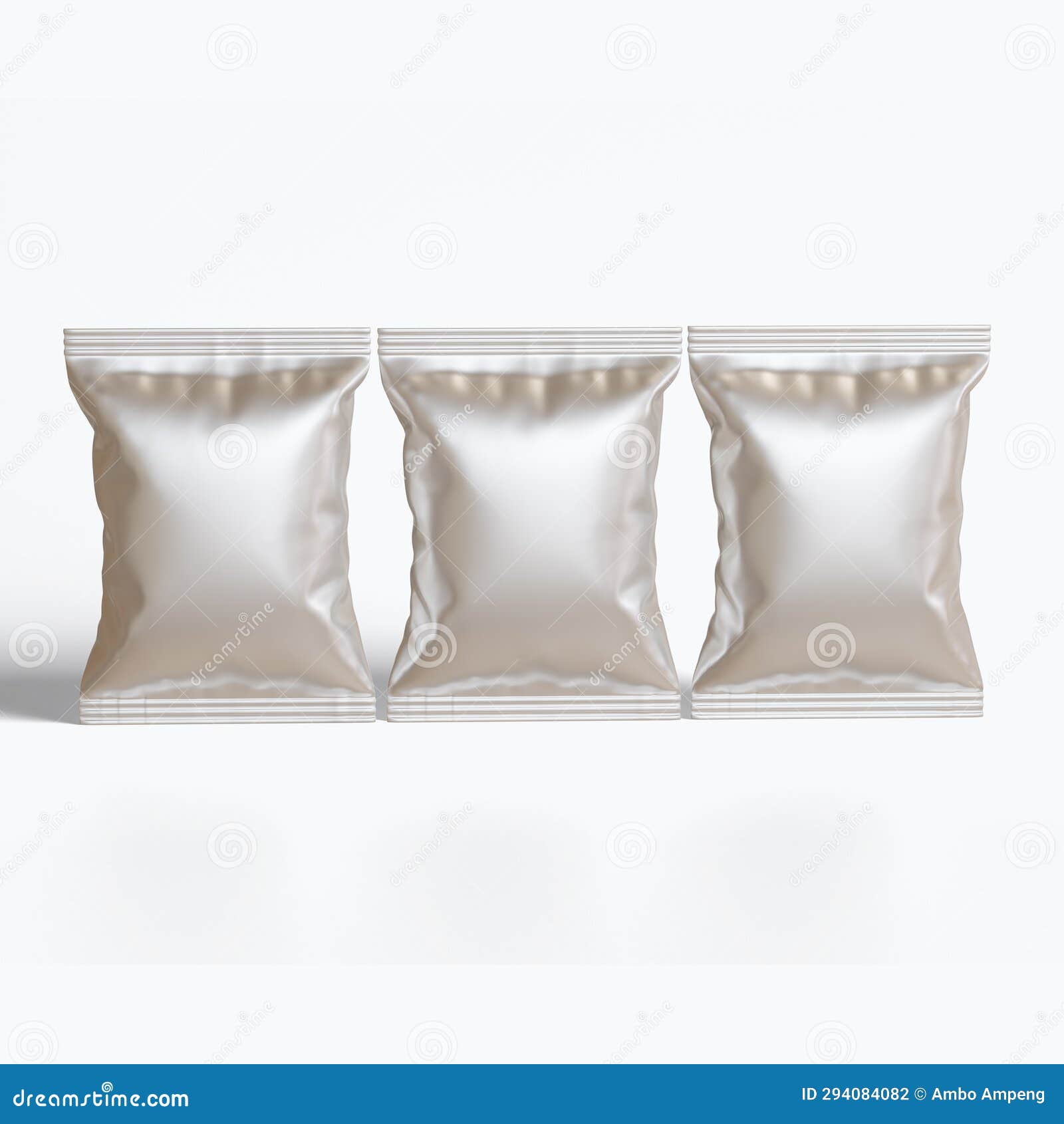 Potato Chips Packaging White Color and Rendered with 3D Software Stock ...