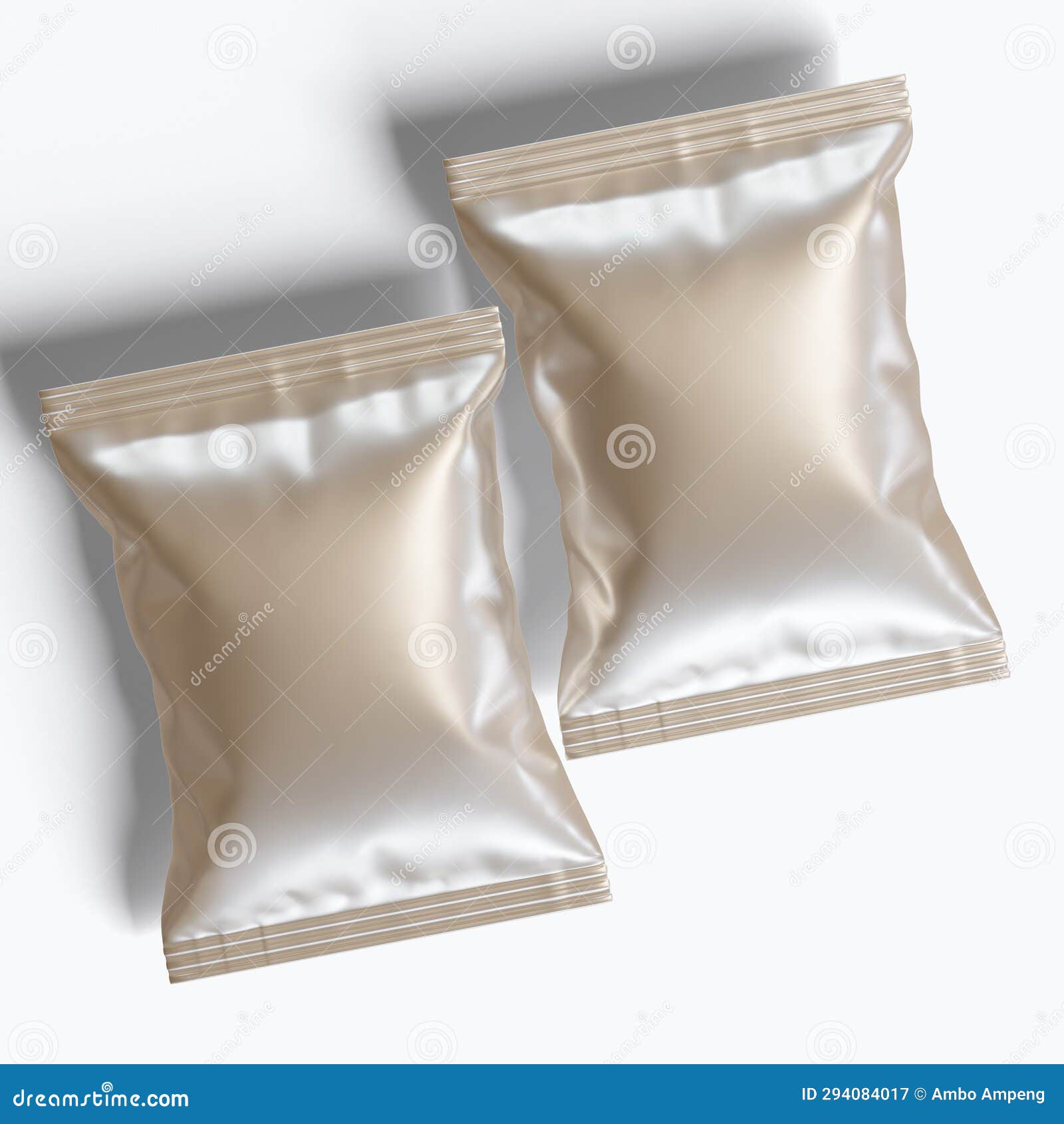 Potato Chips Packaging White Color and Rendered with 3D Software Stock ...