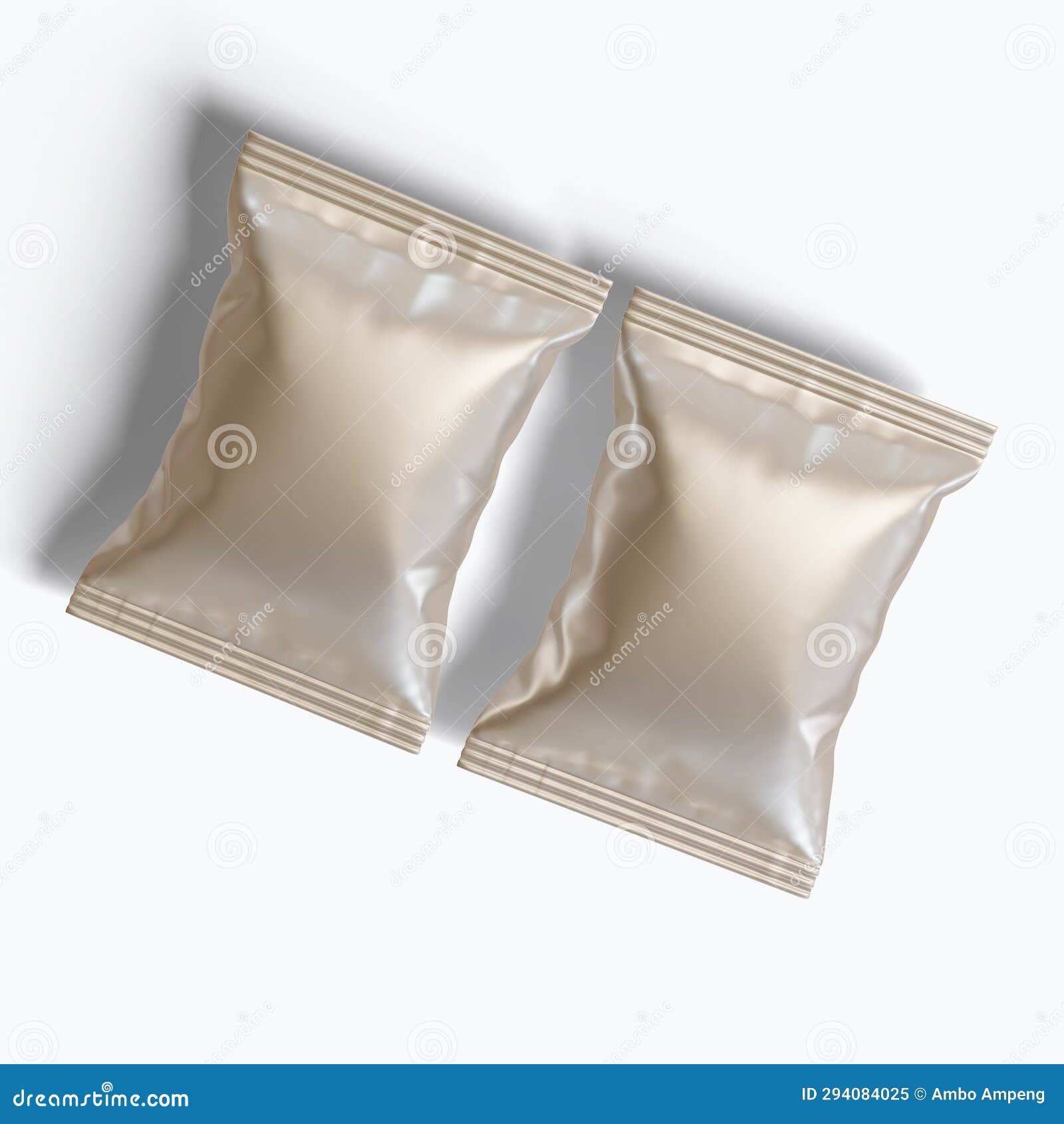 Potato Chips Packaging White Color and Rendered with 3D Software Stock ...