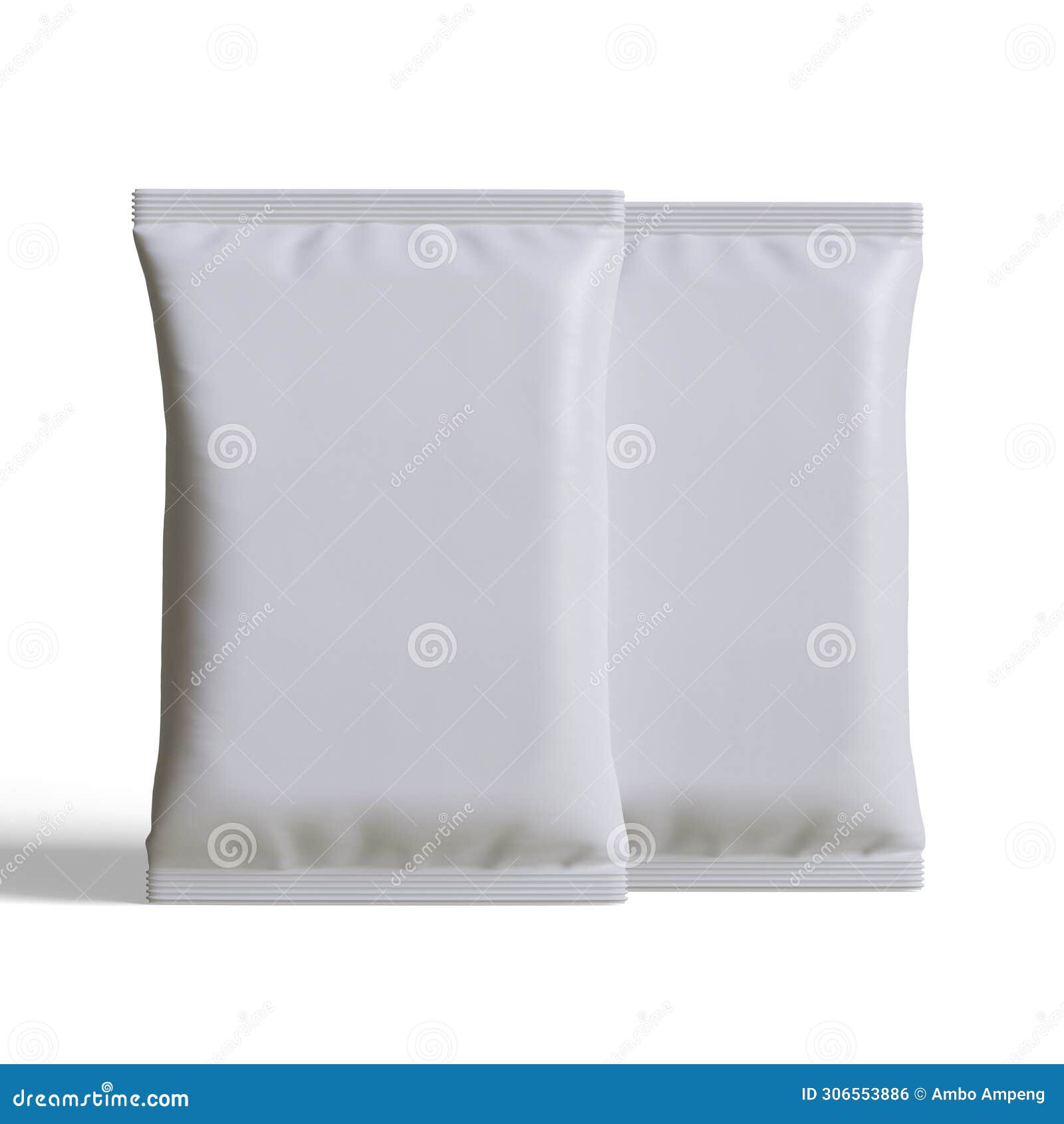 Pouch Packaging White Color, Realistic 3D Illustration Stock ...