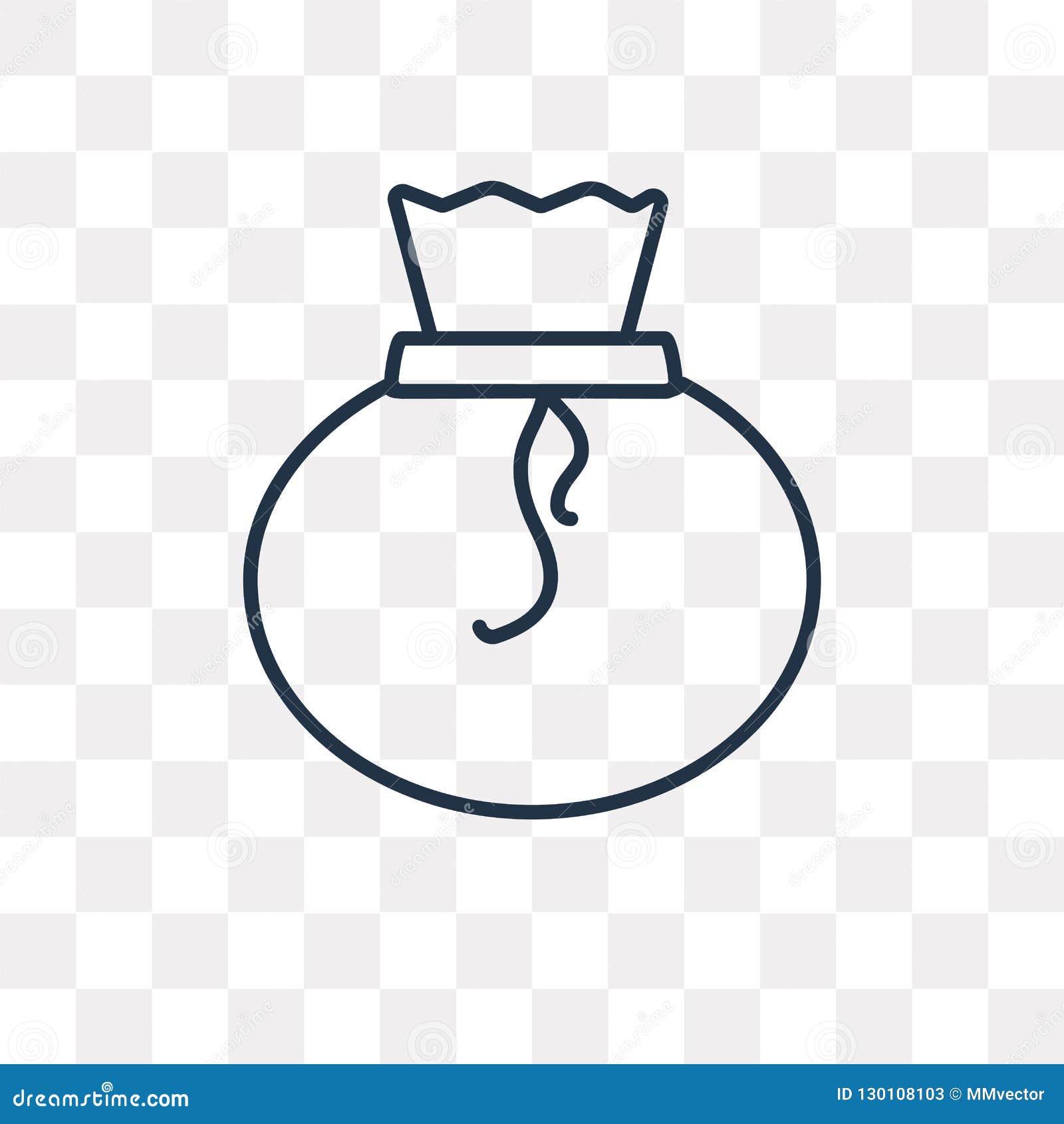 Pouch Vector Icon Isolated On Transparent Background, Linear Pou ...